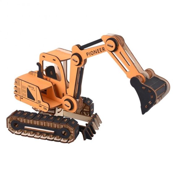 Aryellys | Toys | Natural Wood 3d Puzzle Excavator Wooden Jigsaw Craft ...
